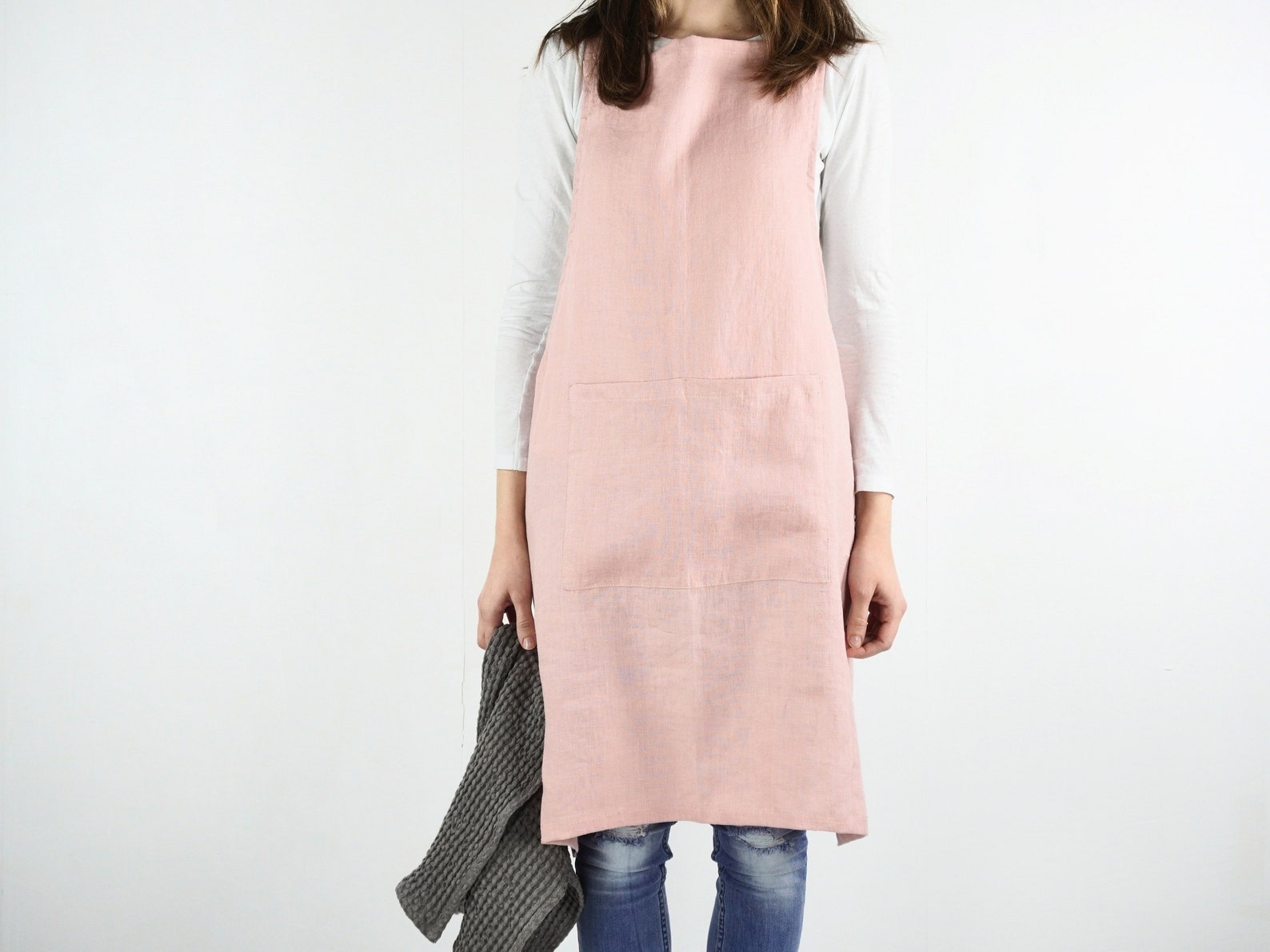 Pinafore Linen Apron. Linen Apron. Pinafore Soft Linen Apron. | Etsy