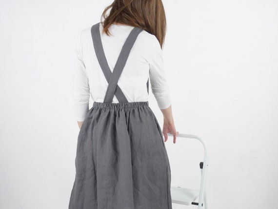 Linen Pinafore Dress. Linen Apron Dress. Linen Pinafore. | Etsy