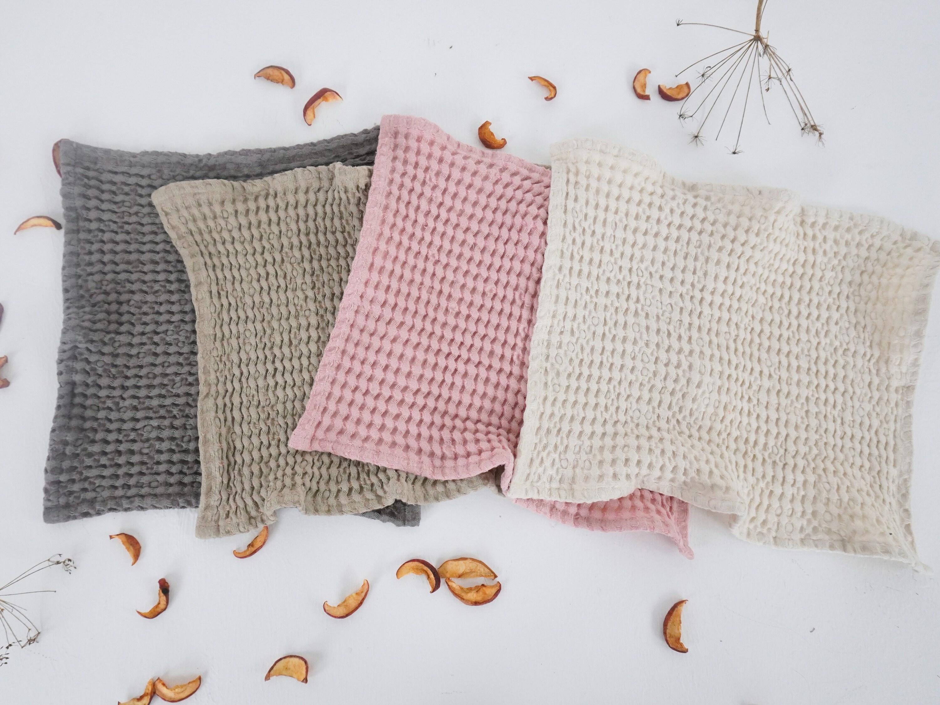 Waffle dish cloth set. Natural linen dish cloths. Linen dish | Etsy