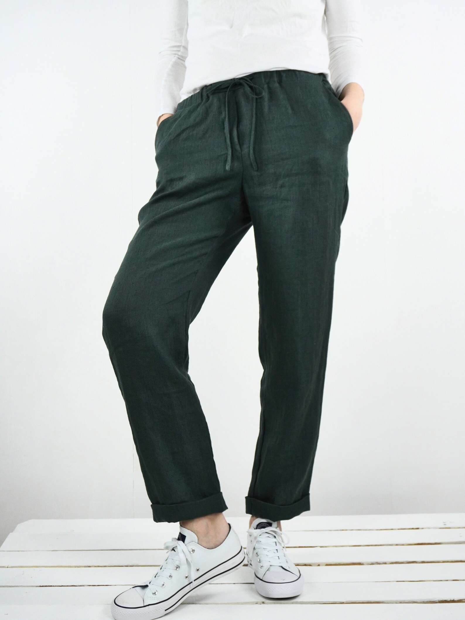 Washed Linen Pants. Linen Trousers. Linen Pants for Women. - Etsy