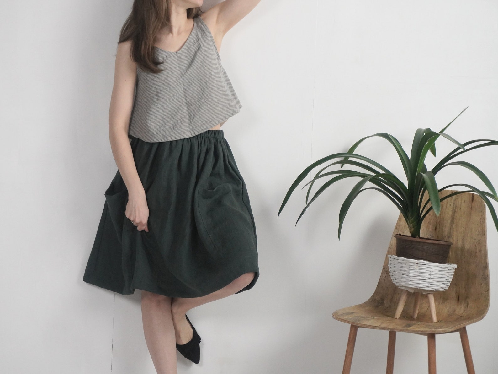 Linen Swing Crop Top. Linen Summer Top. Linen Cropped Tank - Etsy