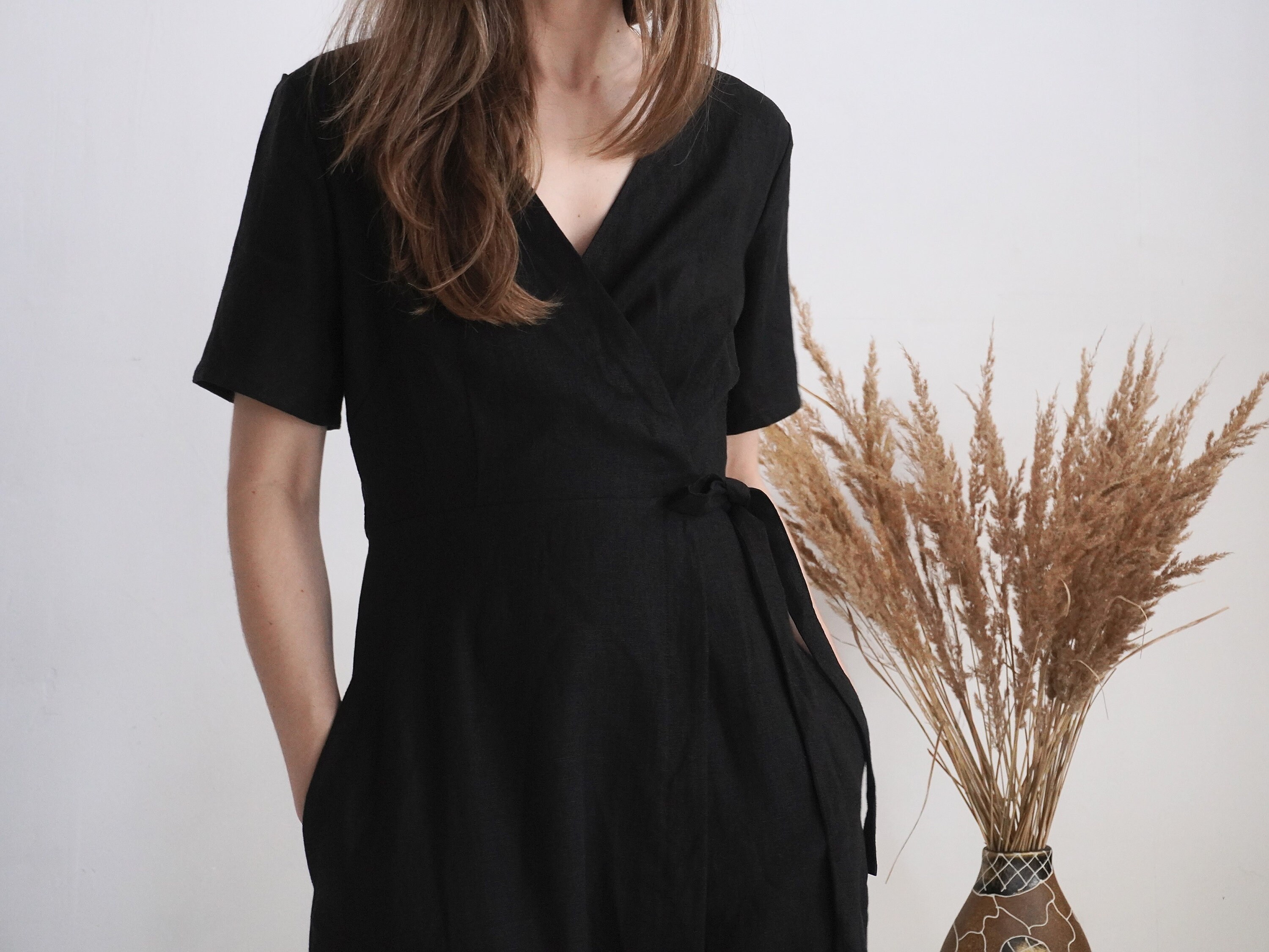 Long Linen Wrap Dress. Linen Maxi Wrap Dress for Women. Linen Dress ...