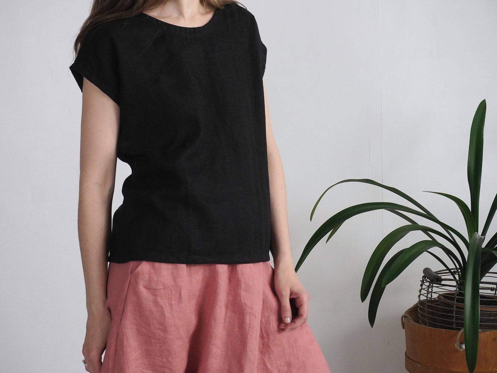 Linen simple top. Soft linen top. Washed linen blouse. Classic | Etsy