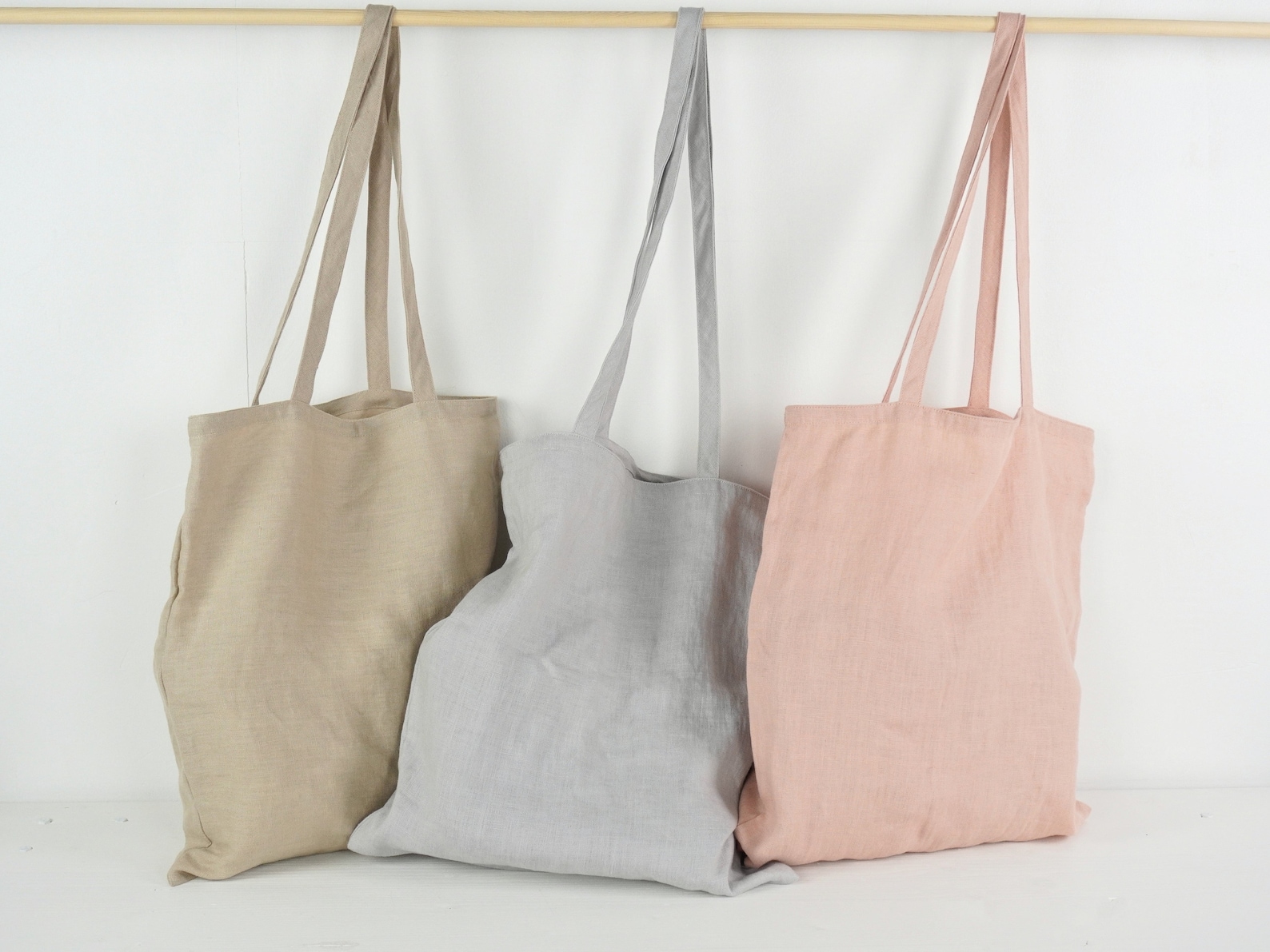 Linen Tote Bag. Natural Linen Bag. Linen Shoulder Bag. Natural Shopping ...