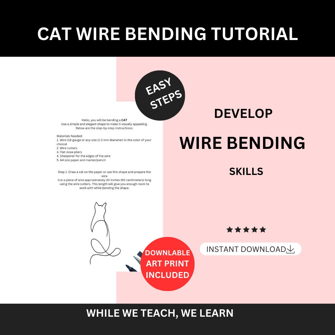 Cat Wire Craft Tutorial Only Digital Download DIY Easy Wire - Etsy