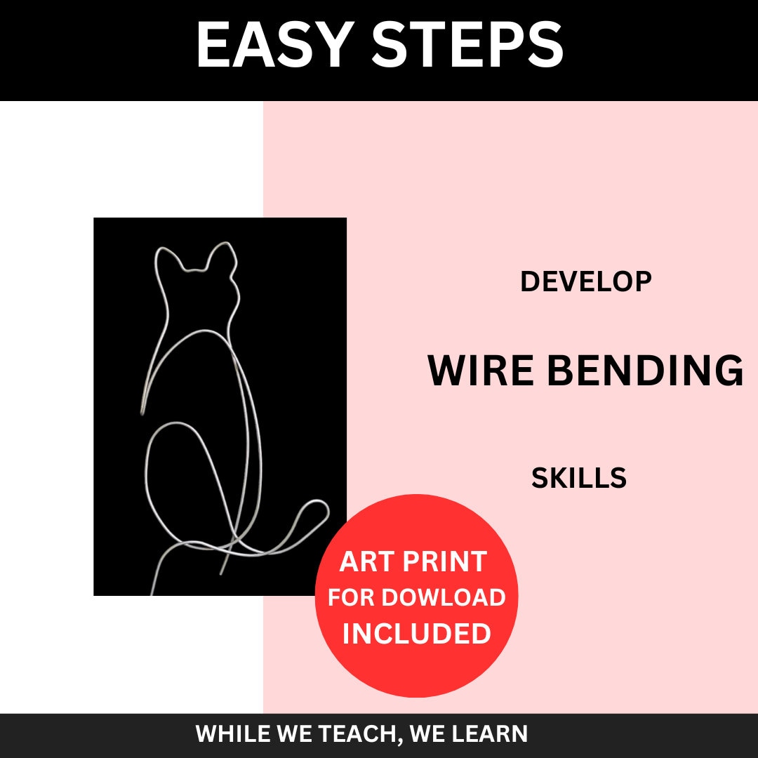 Cat Wire Craft Tutorial Only Digital Download DIY Easy Wire - Etsy