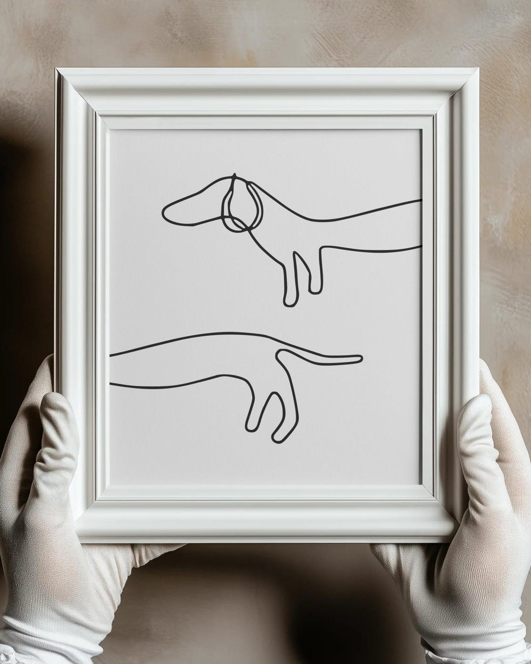 Funny Extra-long Dachshund Line Art | Minimalist Wall Decor & Mobile ...