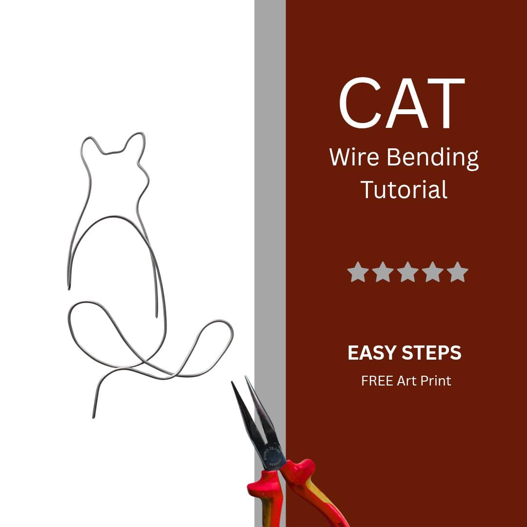 Wire Cat Tutorial: DIY Wire Bending Guide (digital Download, Wallpaper ...