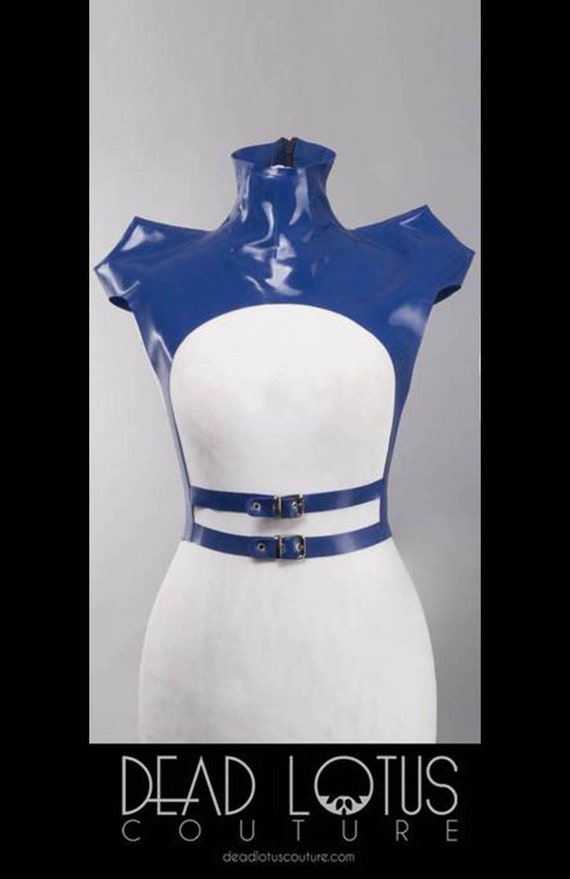 ARMA Harness Blue Latex Harness With Buckles and Sculpted 3D | Etsy