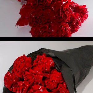 Rose Flower With Stalk – Red - Etsy