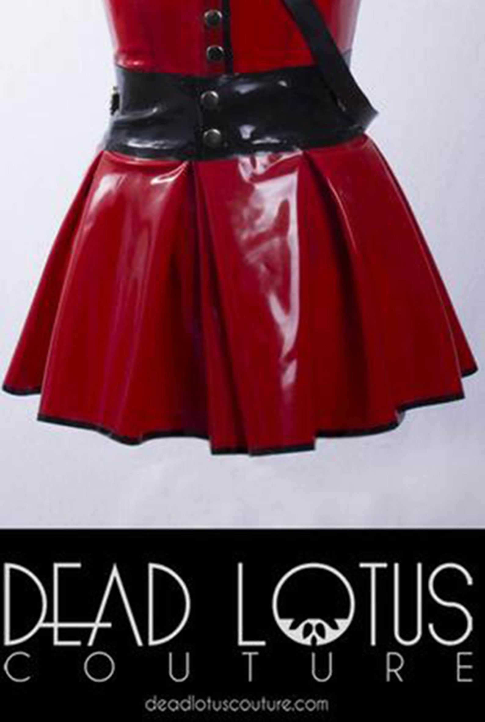 KAY Military Kilt Mini Skirt Red Latex Pleated Skirt With - Etsy