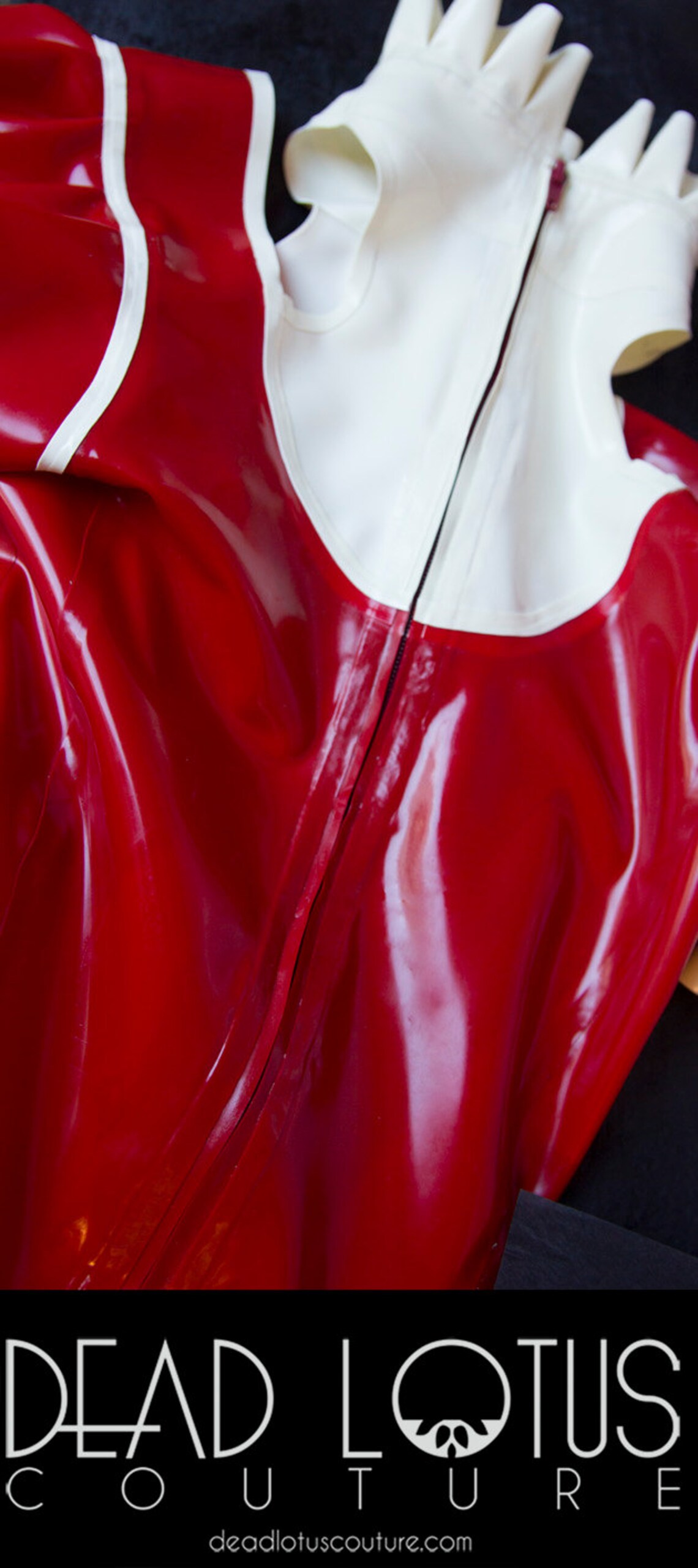 TRISTA Dress Red & White Latex Steampunk Gothic Lolita - Etsy