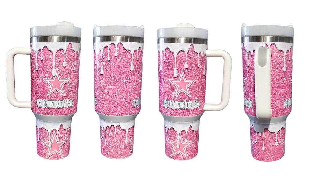 40oz Pink Sports Drip Quencher Tumbler Dupe, Sports, Texas Fans, Dallas ...