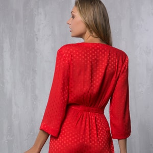 Red Robe, Bridesmaid Robe, Luxury Robe, Bridesmaid Gifts, Kimono ...