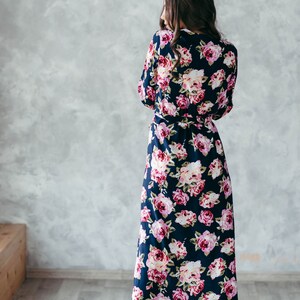 Long Floral Robe - Wedding Robe - Natural Robe - Robe for Bride and ...
