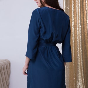 Navy Satin Robes - Blue Bridesmaid Robes - Bridal Party Robes - Navy ...