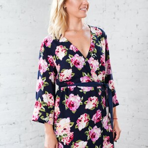 Long Floral Robe - Wedding Robe - Natural Robe - Robe for Bride and ...