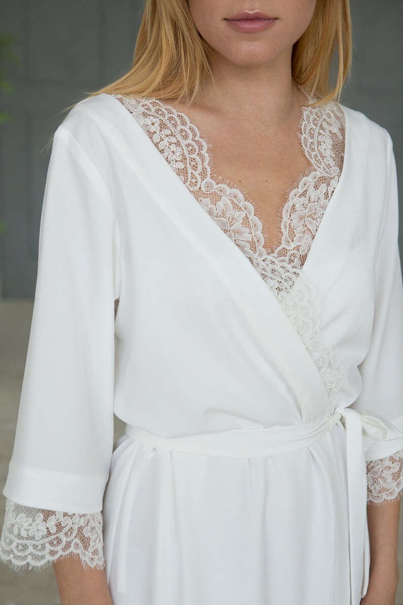 Long White Robe Long Bridal Robe White Robe Bride White | Etsy