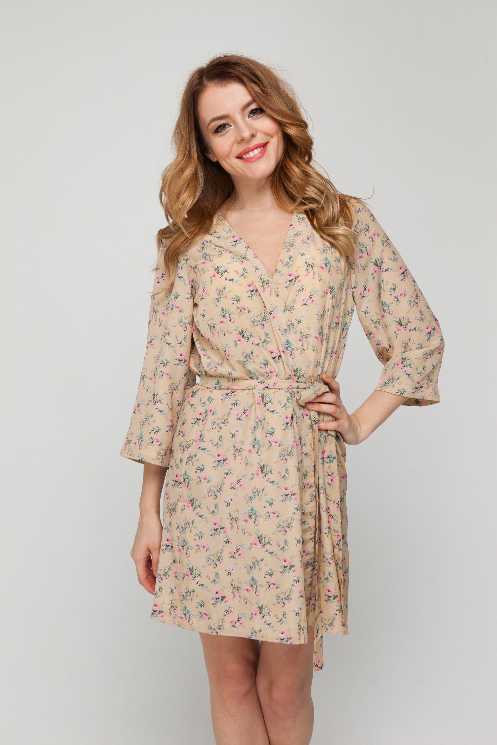 Wedding Robe Bridal Robe Bridesmaid Robe Short Robe Kimono | Etsy