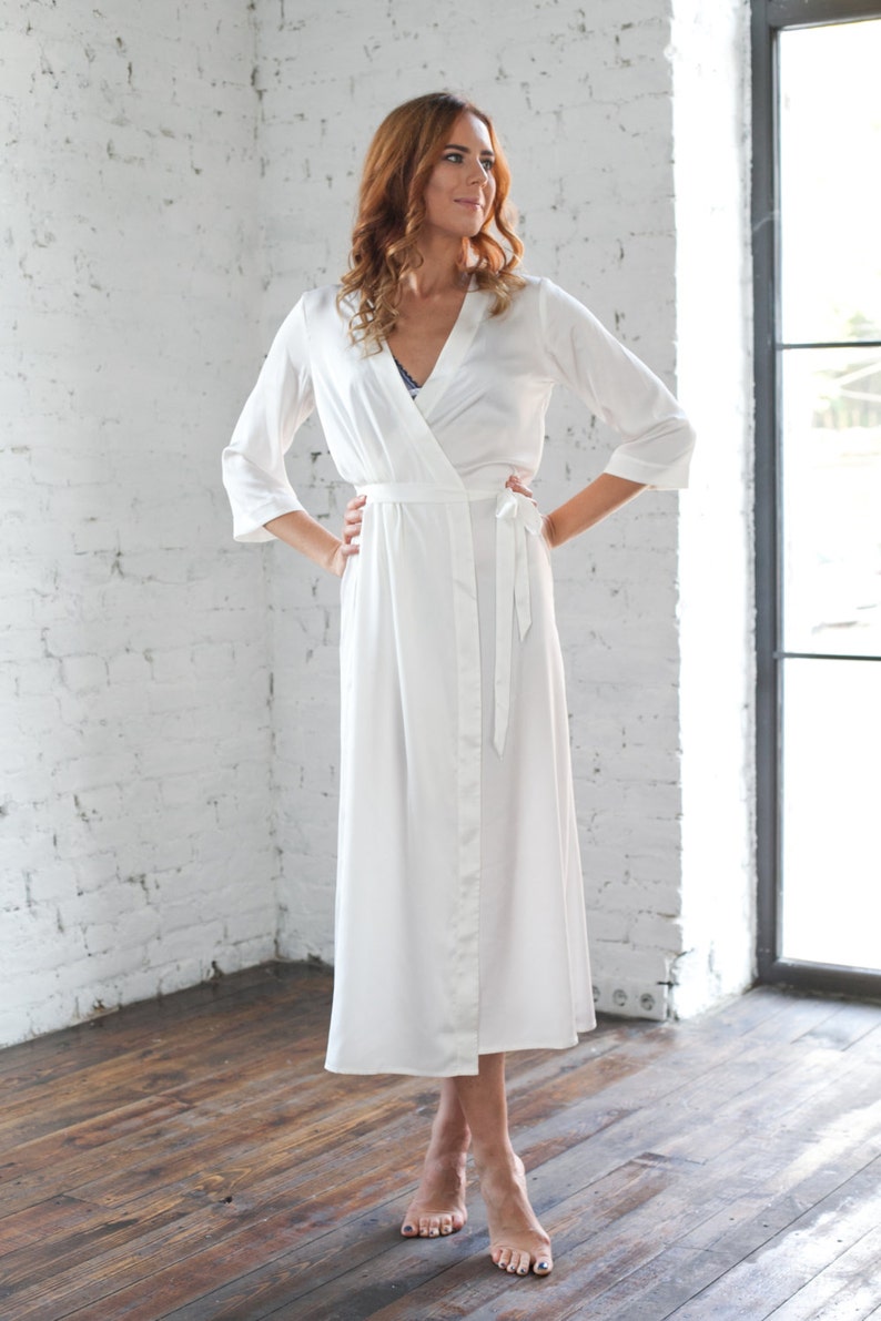 Long White Robe Long Bridal Robe White Robe Bride White - Etsy UK