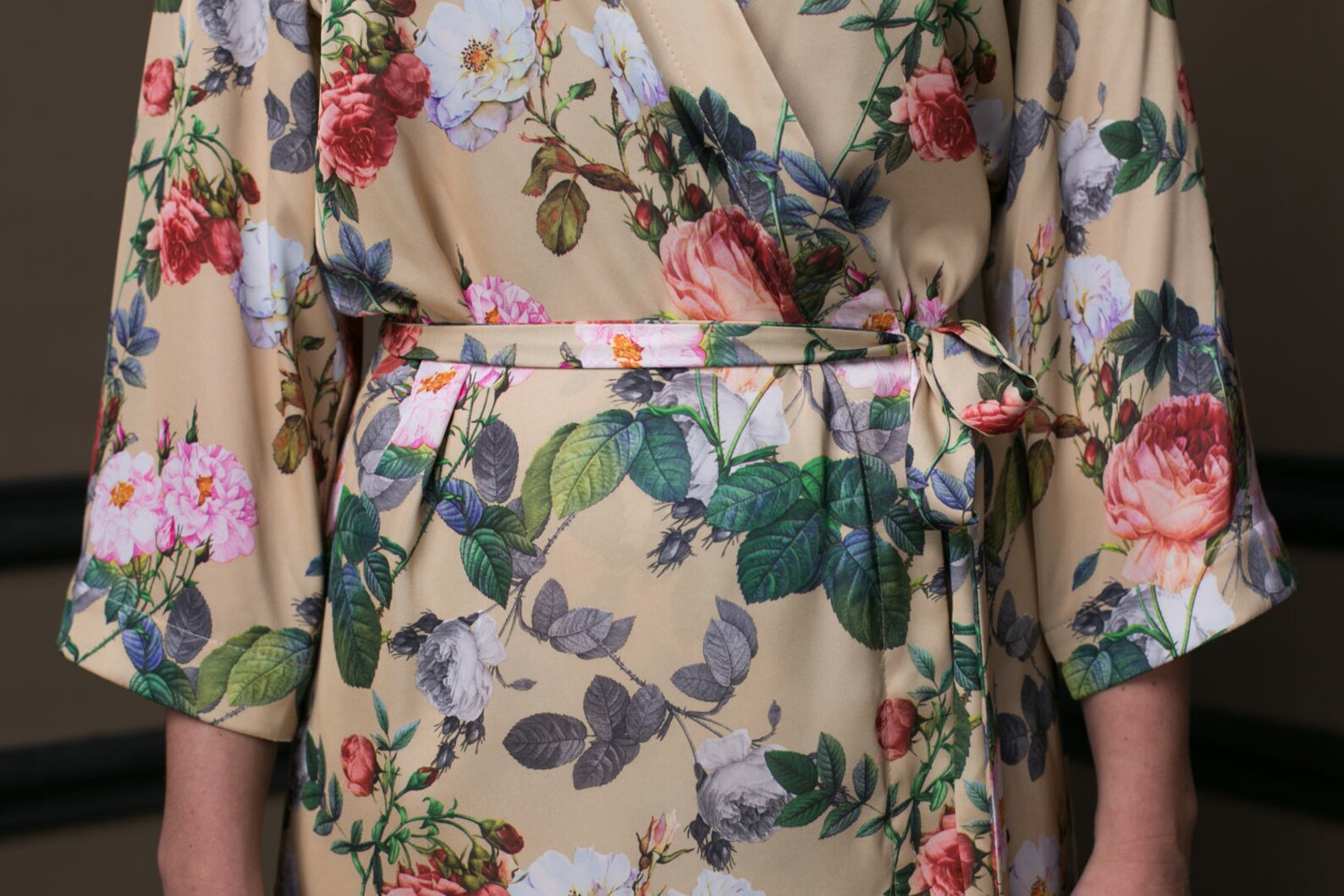 Floral Satin Robe Floral Robe Satin Kimono Robe Wedding | Etsy