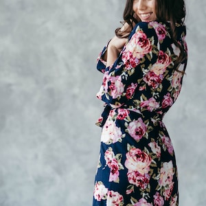 Long Floral Robe - Wedding Robe - Natural Robe - Robe for Bride and ...