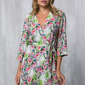 Floral Robe, Floral Bridesmaid Robe, Floral Dressing Gown, Bridal Party ...