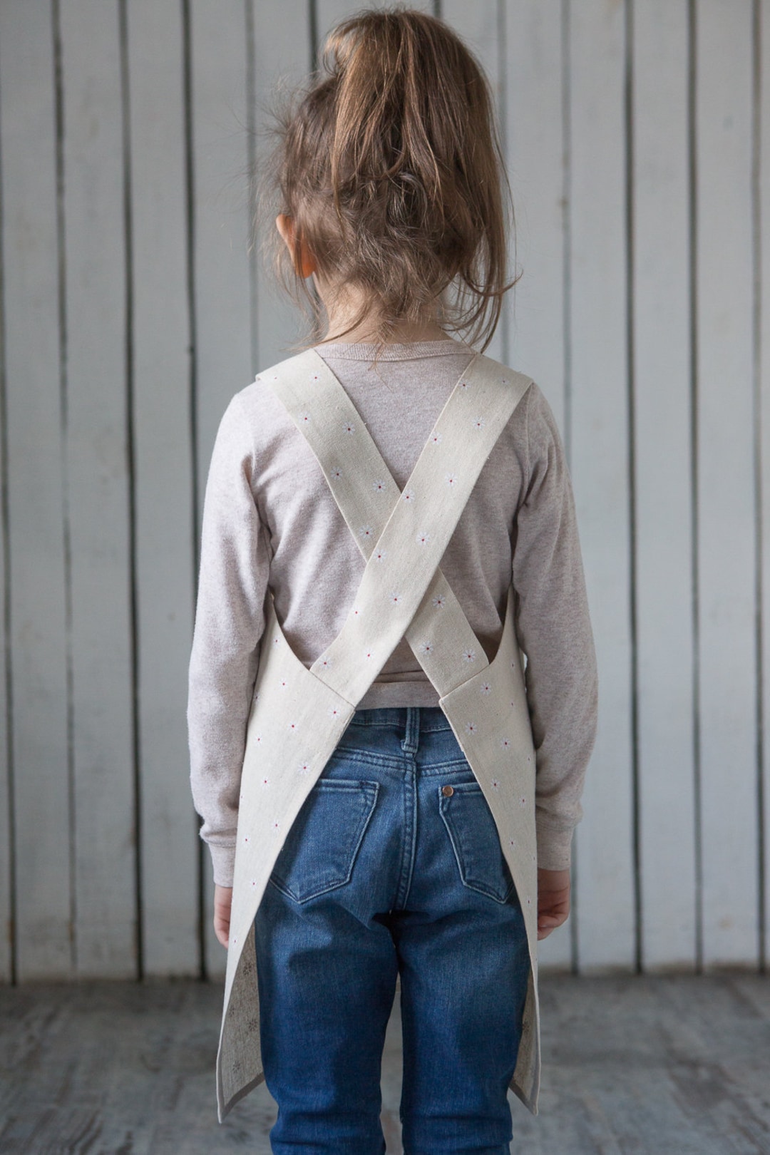 Kids Pinafore Apron - Kids Apron - Pinafore for Child - Natural Linen ...