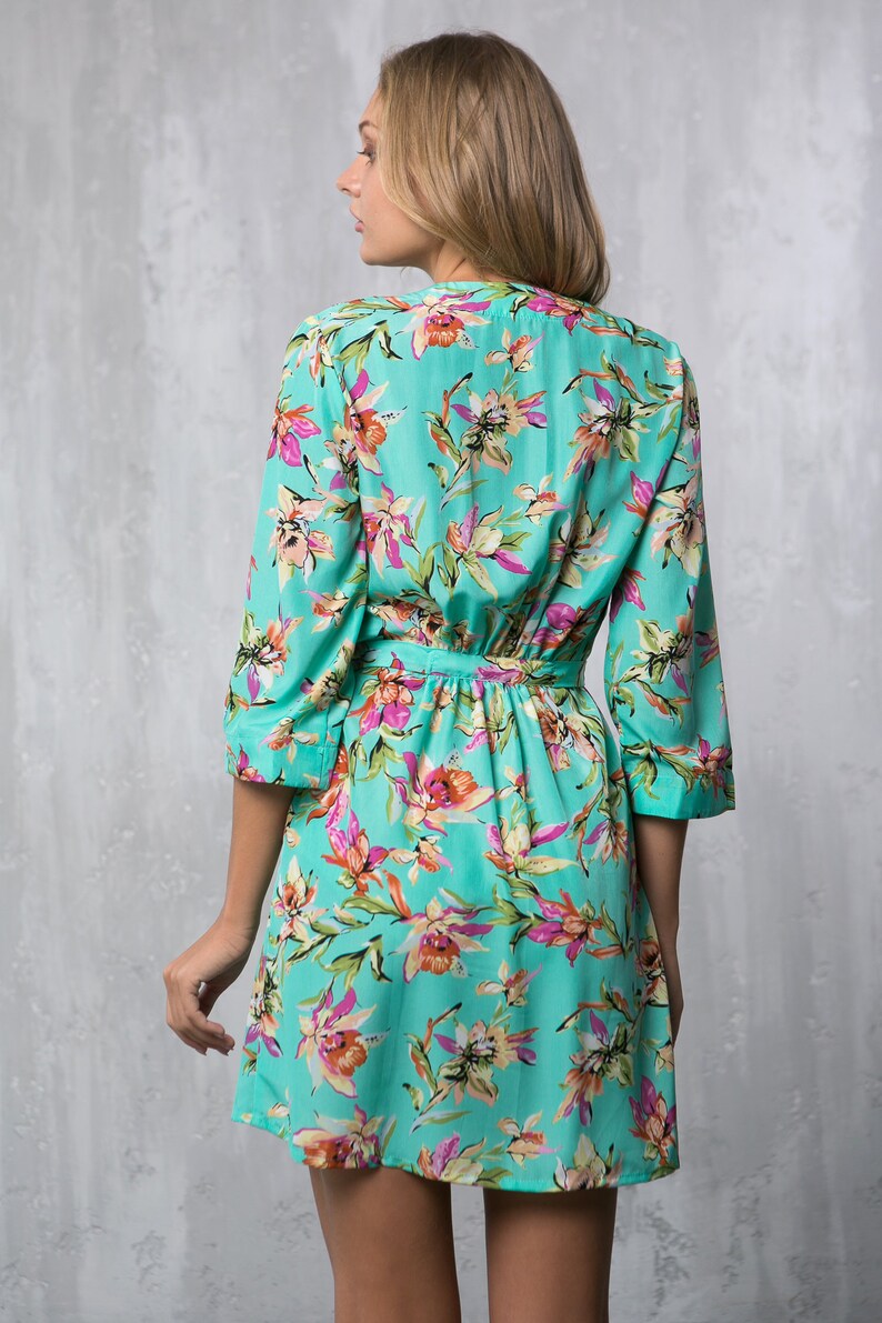 Floral Robe, Floral Bridesmaid Robe, Bridal Robe, Floral Dressing Gown ...