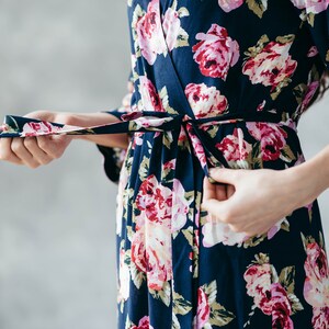 Long Floral Robe - Wedding Robe - Natural Robe - Robe for Bride and ...