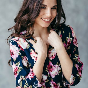 Long Floral Robe - Wedding Robe - Natural Robe - Robe for Bride and ...