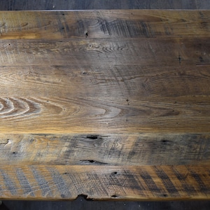 Reclaimed Chestnut Wood Farm Dining Table / Kitchen Island Table Medium ...