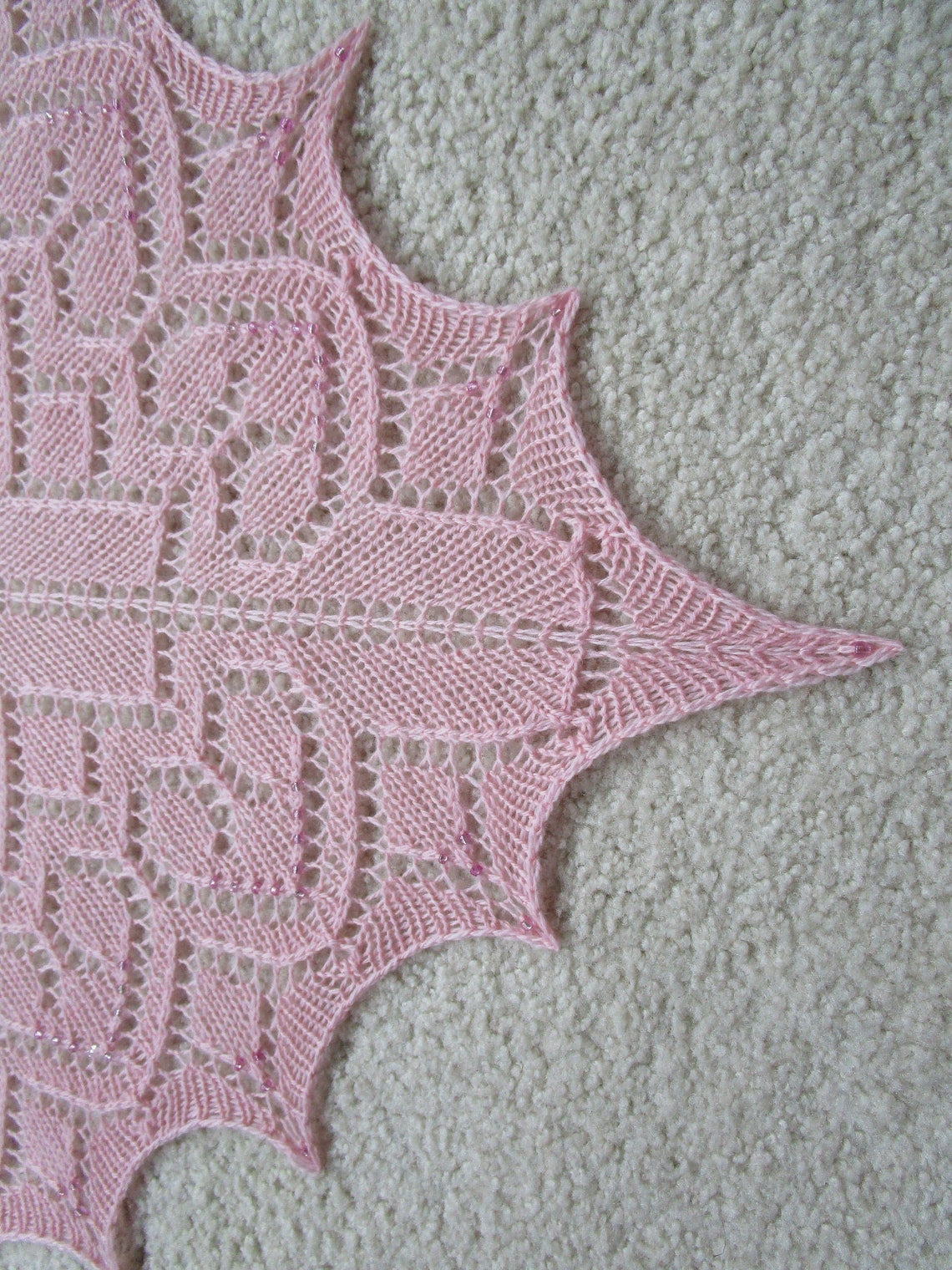 Hand Knitted Lace Shawl With Hearts/love Triangle Wrap With - Etsy