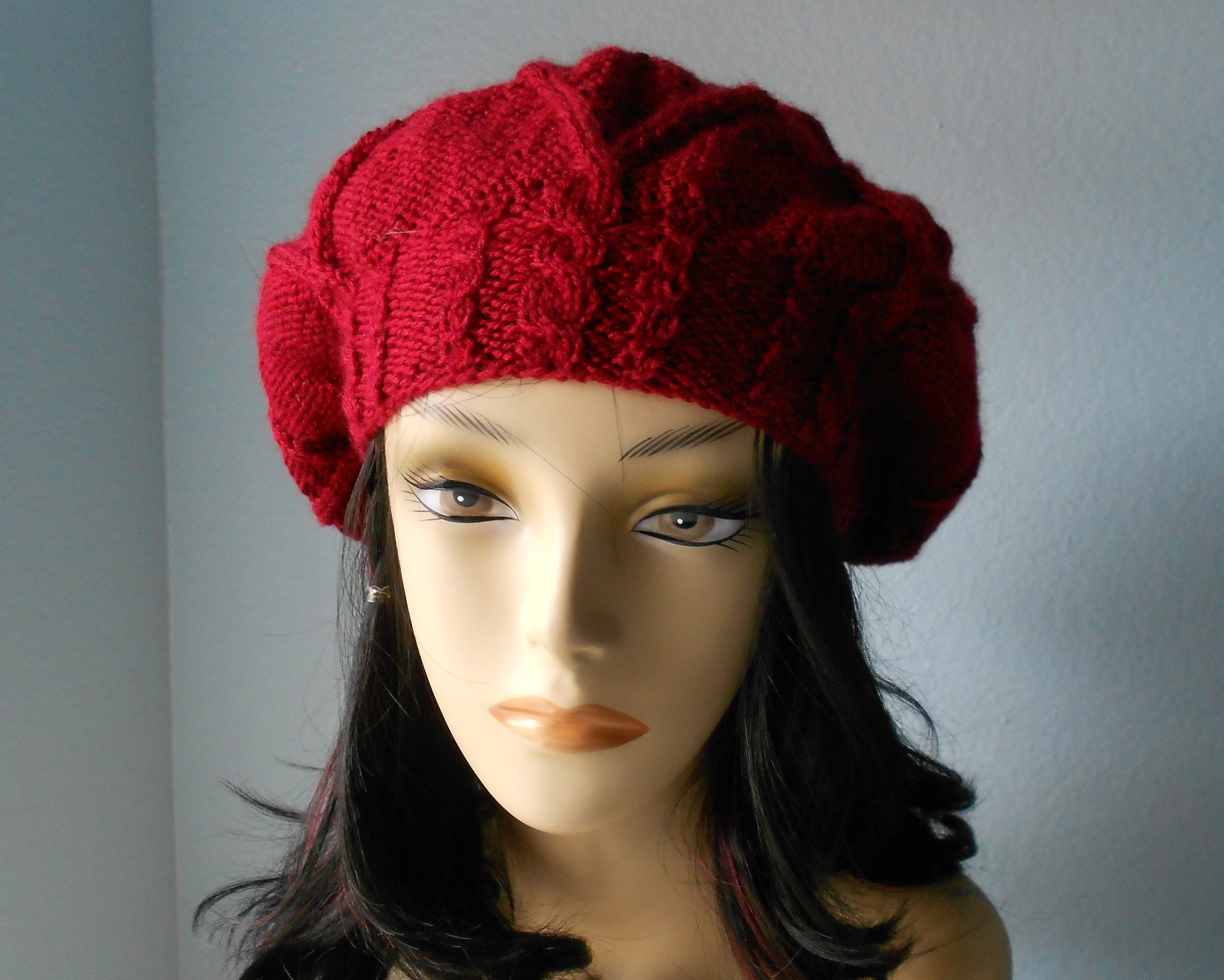 Hand Knitted Hat With Hearts (cables) - Etsy