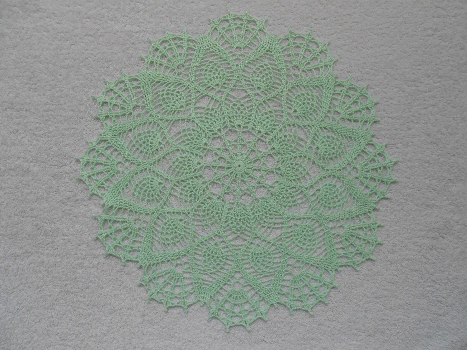 Handmade Crochet Cotton Doily With "pineapple" and Spiderweb Shapes ...