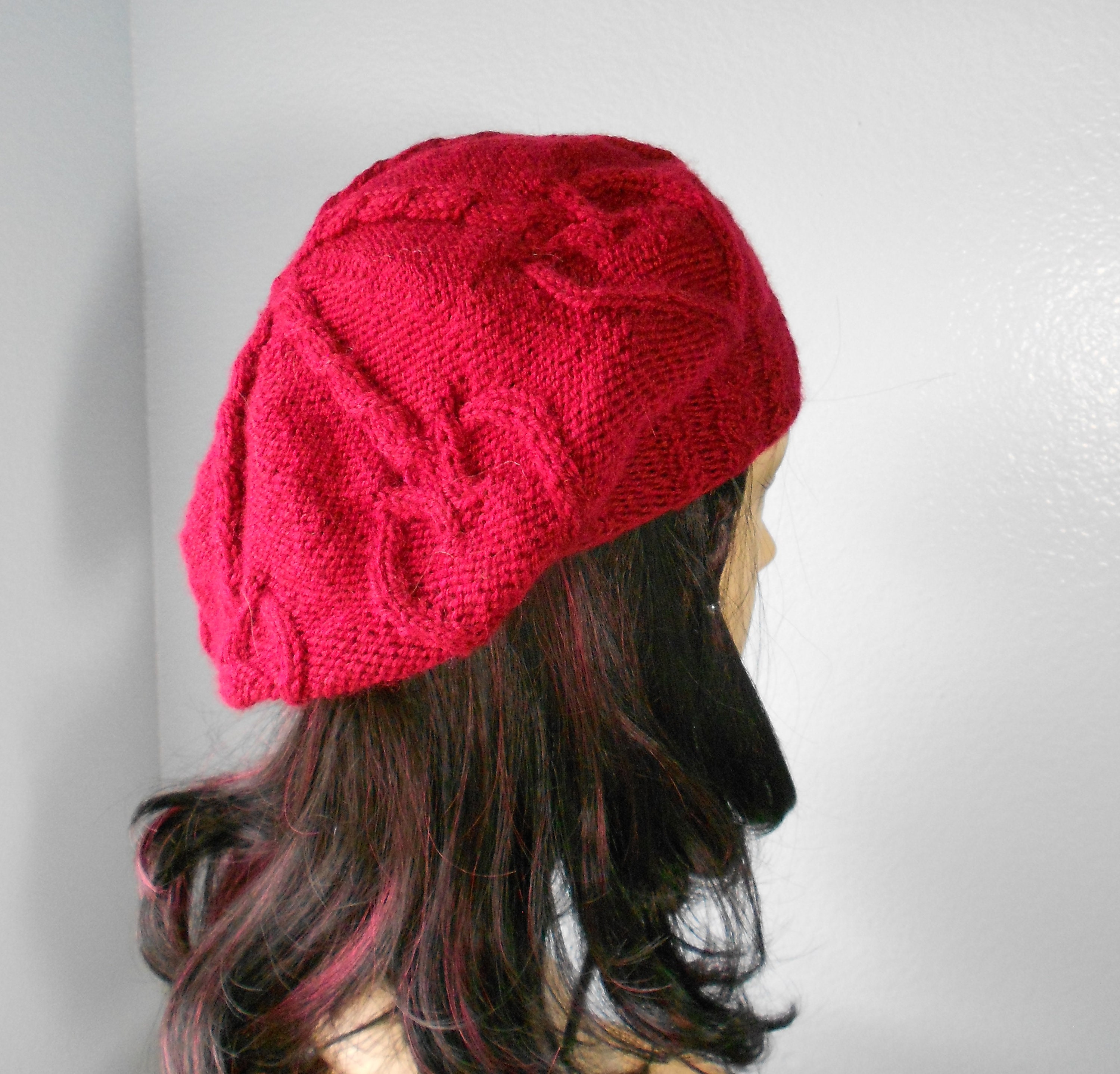 Hand Knitted Hat With Hearts cables - Etsy