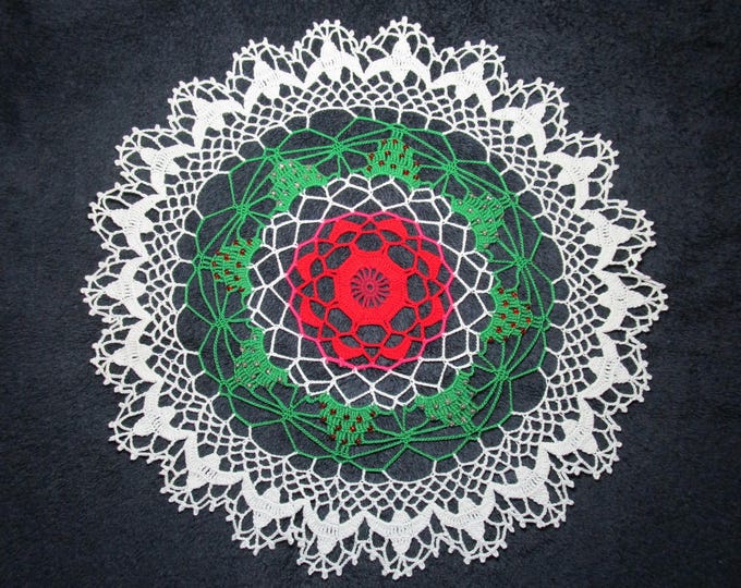 Handmade Crochet Cotton Doily With Doves and Trees 15 1/4'' - Etsy