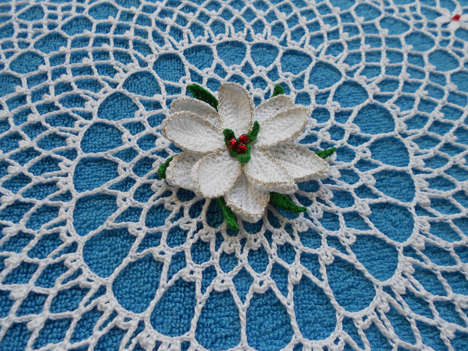 Handmade Crochet Cotton Doily With Doves White Color 17,5'' 44,5 Cm - Etsy