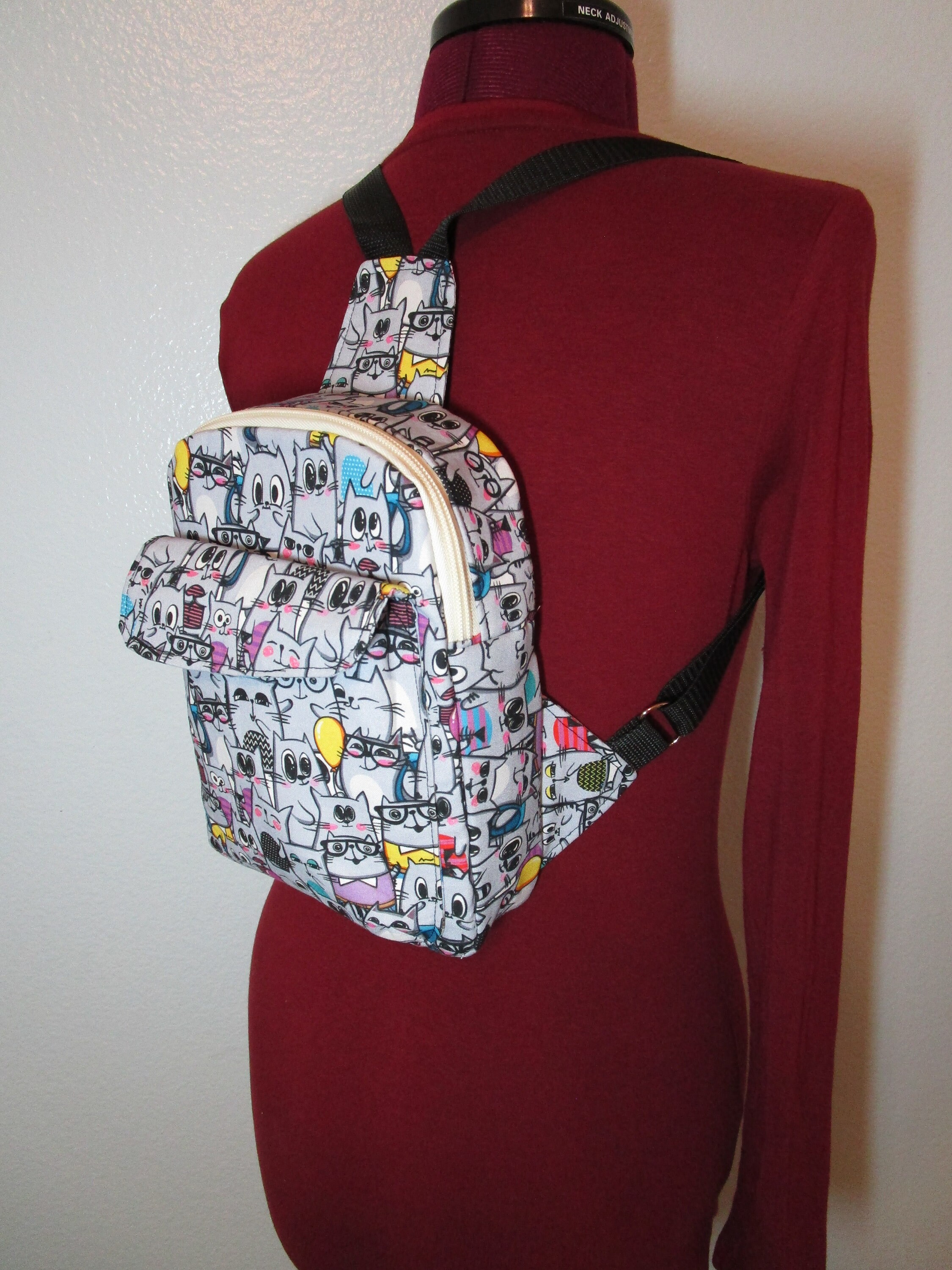 Mini Backpack With Cats - Etsy