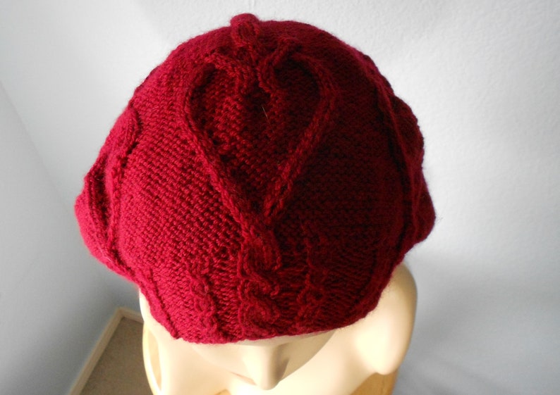 Hand Knitted Hat With Hearts (cables) - Etsy