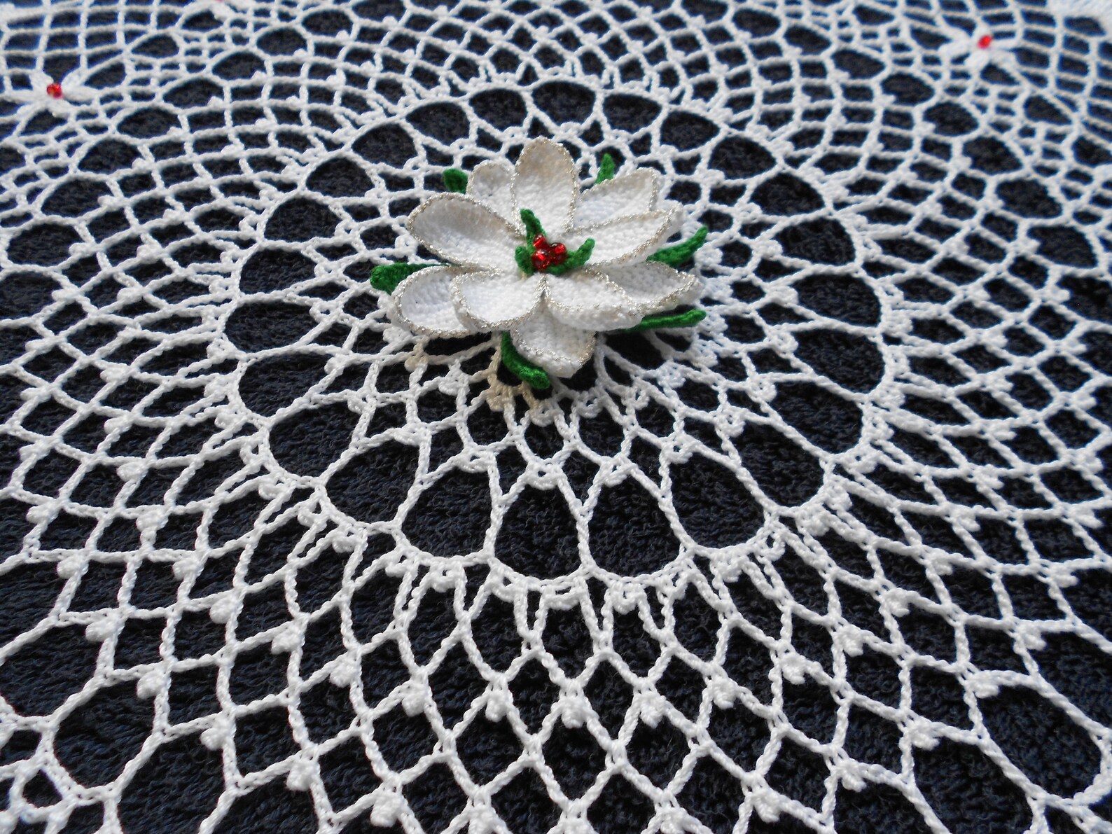Handmade Crochet Cotton Doily With Doves White Color 17,5'' 44,5 Cm - Etsy