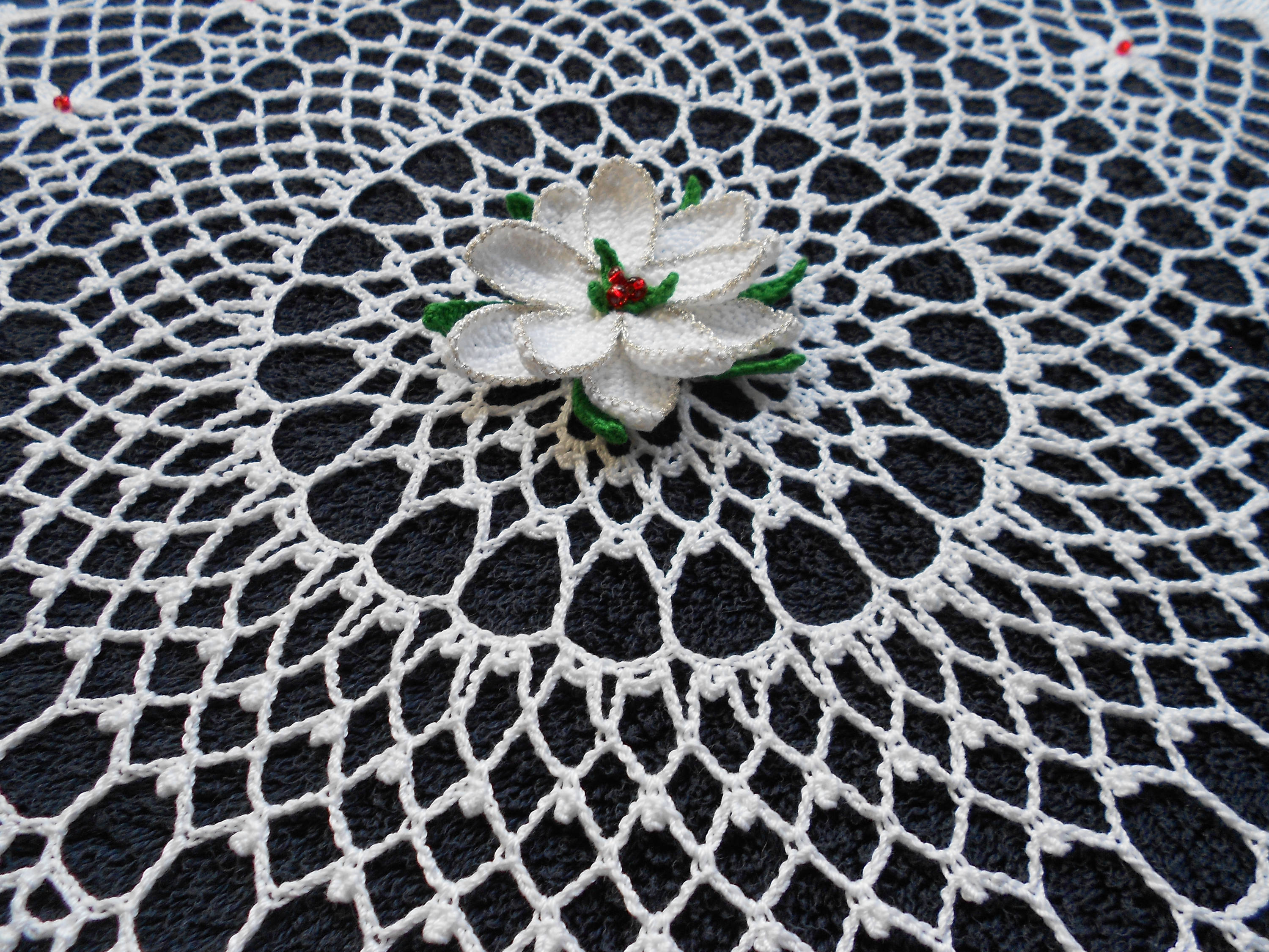 Handmade Crochet Cotton Doily With Doves White Color 17,5'' 44,5 Cm - Etsy