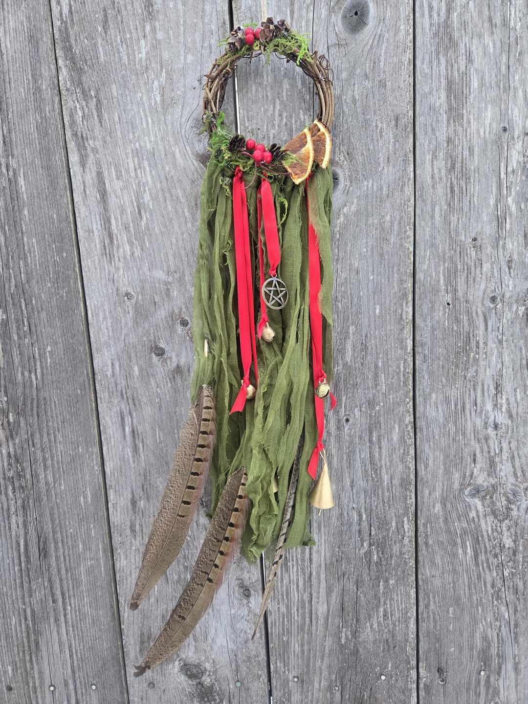 Yule Spiritual Ward || Witchy Protection Witch Bells || Christmas Door ...