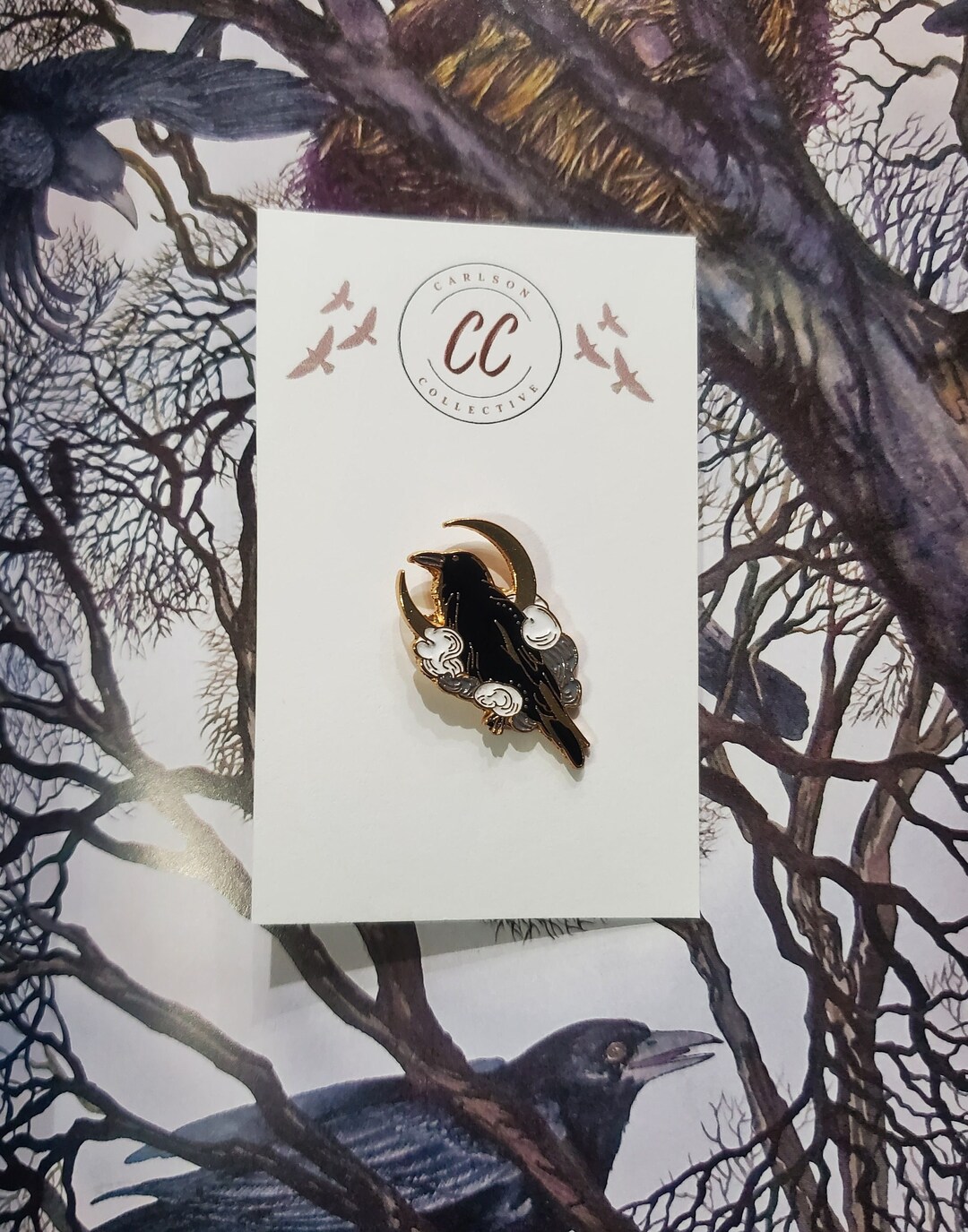 Crow || Raven || Blackbird || Pin - Etsy