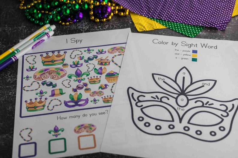 Mardi Gras Activity Pack: Preschool & Kindergarten Learning (PDF ...