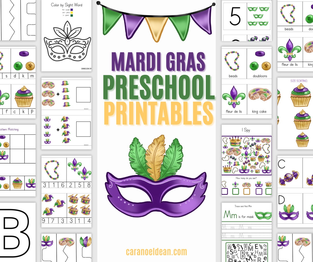 Mardi Gras Activity Pack: Preschool & Kindergarten Learning (PDF ...