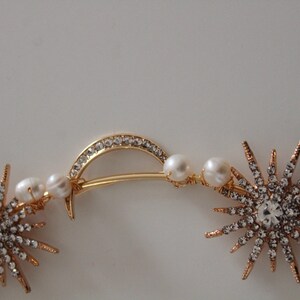 NATI // Gold Bridal Celestial Halo Crown Bridal Galaxy Halo Tiara Star ...