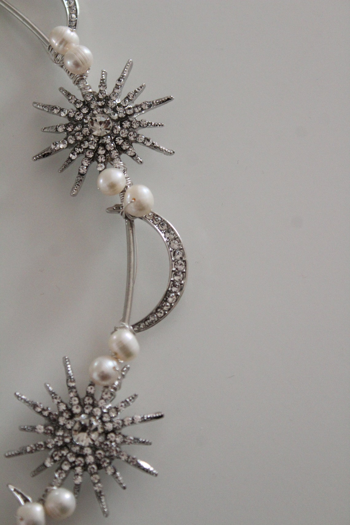 NATI // Silver Celestial Halo Crown Galaxy Halo Tiara Star Bridal Crown ...