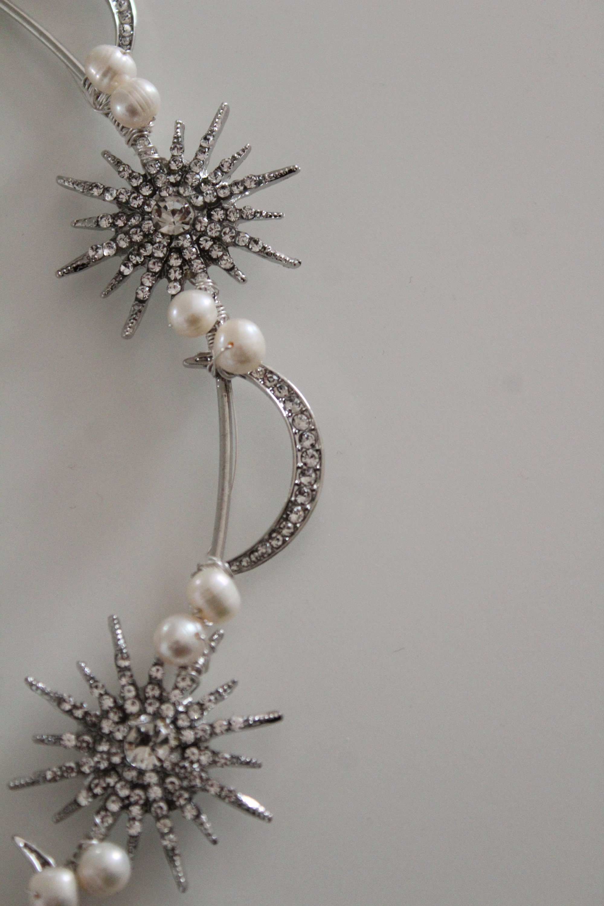 NATI // Silver Celestial Halo Crown Galaxy Halo Tiara Star Bridal Crown ...