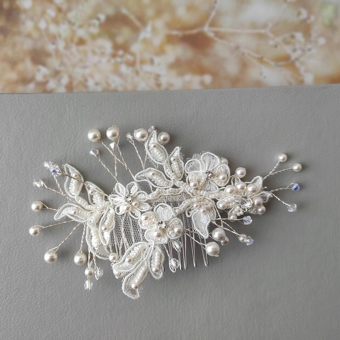 GEORGIA //bridal Lace Hair Comb, Wedding Hair Comb, Bridal Headpiece ...